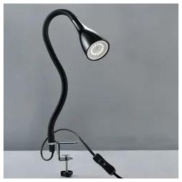 B.K.LICHT LED Klemmleuchte "Sirius", schwarz, 1, H: 60cm, Leuchten, 3-stufig, dimmbar, flexibler Schwanenhals mit Silikonmantel