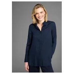 Longbluse OTTO products, Damen, Gr. 34, blau (navy), Web, Obermaterial: 100% Viskose (LENZINGTM ECOVEROTM), figurumspielend h&uuml;ftbedeckend, &Auml;rmel mit &Auml;rmelschlitz Manschette, Blusen Longbluse