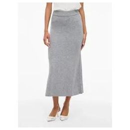Maxirock Vila "VIRIL ANKLE KNIT SKIRT - NOOS", Damen, Gr. S (36), grau (medium grau melange), Feinstrick, Obermaterial: 50% Viskose, 28% Polyester, 22% Nylon, unifarben, regular fit wadenlang, R&ouml;cke Maxirock
