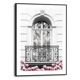 Poster Reinders "Romantischer Balkon", schwarz-wei&szlig; (farbe bild(er): schwarz, wei&szlig;), B:30cm H:40cm T:1,6cm, Bilder, Poster, Wohnzimmer - Schwarz-Wei&szlig; - MDF - Geb&auml;ude - 30x40 cm