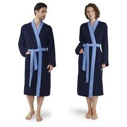 M&ouml;ve Unisex-Bademantel M&Ouml;VE "Superwuschel Kimono mit Blende" Gr. XXL, deep sea, L:130cm, Walkfrottier, Hausm&auml;ntel, ideal f&uuml;r Sauna & Spa, Hotelbademantel