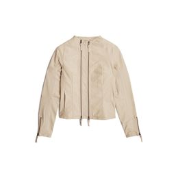 G-Star Raw G-star Leather Jacket - 'Leather Biker Jacket' Damen Gr&ouml;&szlig;e XXL creme