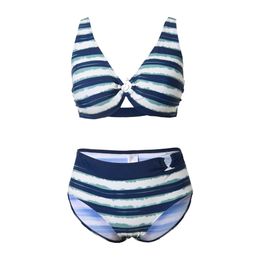 Ulla Popken Bikini Damen Gr&ouml;&szlig;e M blau / dunkelblau / wei&szlig;