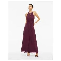 Maxikleid Vila "VIMILINA HALTERNECK MAXI DRESS - NOOS", Damen, Gr. 34, N-Gr, fig detail:elastic, Web, Obermaterial: 100% Polyester, unifarben, regular fit kn&ouml;chellang, Neckholder, Kleider Maxikleid, Sommerkleid