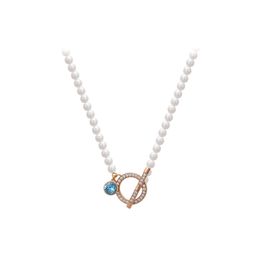Gaya Kette Damen Gr&ouml;&szlig;e One Size blau / rosegold / perlwei&szlig;