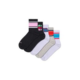 Happy Socks Socken '5-Pack Simple Stripe Short Crew Sock' Damen Gr&ouml;&szlig;e 36/40 schwarz