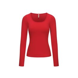Cfab By Creamy Fabrics Top 'Cotton Long Sleeve mit integriertem Wireless Bra' Damen Gr&ouml;&szlig;e L rot