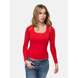 Cfab (formerly Creamy Fabrics) Top 'Cotton Long Sleeve mit integriertem Wireless Bra' Damen Gr&ouml;&szlig;e L rot