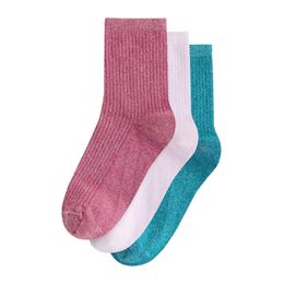 next Socken Damen Gr&ouml;&szlig;e 36/41 cyanblau / flieder / dunkelpink