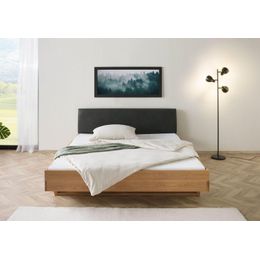 Bett Eiche 200x200x85 natur ge&ouml;lt, Kopfteil anthrazit FICHTELBERG #28