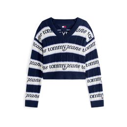 Tommy Jeans Pullover Damen Gr&ouml;&szlig;e XL navy / hellblau / wei&szlig;
