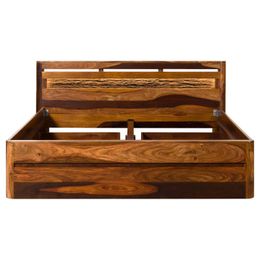 Bett mit Schubladen Sheesham 200x200x90 walnuss gewachst TORONTO LUX #259