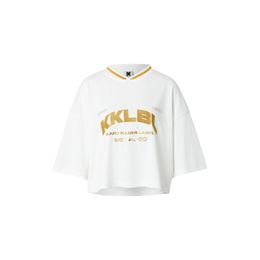 Karo Kauer T-Shirt Damen Gr&ouml;&szlig;e S gold / wei&szlig;