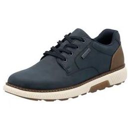 Sneaker Rieker, Herren, Gr. 45, dunkelblau, nuss, Lederimitat, unifarben mit Farbeinsatz, Schuhe Sneaker, Halbschuh, Schn&uuml;rschuh, Casual Sneaker mit weichem Schaftrand, TEX, Topseller