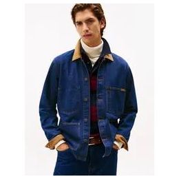 Jeansjacke Tommy Hilfiger "CHORE JACKET", Herren, Gr. 3XL, lincoln indigo, Denim/Jeans, Obermaterial: 100% Baumwolle, Manschette, Jacken Jeansjacke, Freizeitjacke, &Uuml;bergangsjacke mit Cord-Kragen, regular fit