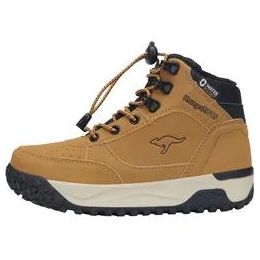 Schn&uuml;rboots Kangaroos "K-NB SAULT RV", M&auml;dchen, Gr. 32, tan, jet schwarz, Synthetik, Textil, Schuhe Schn&uuml;rboots, Winterschuhe, Winterboots, Schn&uuml;rstiefel, Winterstiefel