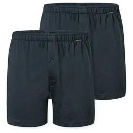Boxershorts Schiesser "Boxershorts Multipacks", Herren, Gr. 9, blau (804, blau), Single Jersey, Obermaterial: 100% Baumwolle, unifarben, normal, Unterhosen, lockere Passform, mit Eingriff, Gummizug