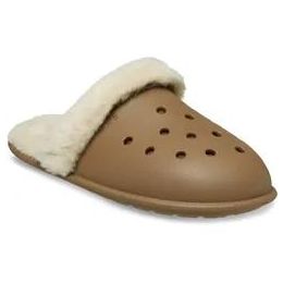 Pantoffel Crocs "Classic Fuzz Scuff", Damen, Gr. 39, braun, CrosliteTM, Schuhe, Hausschuh, Clog mit Warmfutter