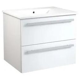 Waschtisch Welltime "Serena, Waschbeckenunterschrank inkl. Waschbecken, Badm&ouml;bel", wei&szlig; (glossy wei&szlig;, wei&szlig;), B:61,5cm H:50cm T:46,5cm, FSC-zertifizierter Holzwerkstoff, Keramik, Waschtische, Waschtisch