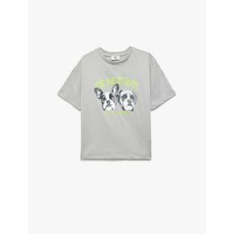 KOTON T-Shirt Jungen Gr&ouml;&szlig;e 146/152 grau / kiwi / schwarz