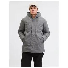 Jack & Jones Parka JACK & JONES "JJEKEEN PARKA AW25 SN", Herren, Gr. M, castlerock, Web, Obermaterial: 100% Polyester, unifarben, regular fit, hoch geschlossener Ausschnitt, Jacken Parka