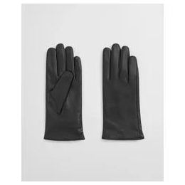 Lederhandschuhe Gant "CASHMERE LINED LEATHER GLOVES", Herren, Gr. M, schwarz, Web, Lammleder, unifarben, Handschuhe, Regular fit