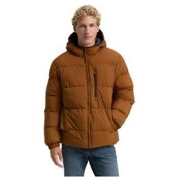 Steppjacke Tom Tailor DENIM, Herren, Gr. XL, equestrian braun, Web, Obermaterial: 100% Polyester. Futter: 100% Polyester, Strukturmuster, unifarben, regular fit taillenbedeckt, elastischer Bund, Jacken Steppjacke, mit Kapuze