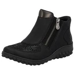 Schlupfboots Rieker "Ready2GO", Damen, Gr. 37, schwarz, Lederimitat, Schuhe Schlupfboots, Stiefelette, Casual-Boots, Profilsohle, mit seitlichem Rei&szlig;verschluss