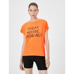 KOTON T-Shirt Damen Gr&ouml;&szlig;e XS orange / schwarz