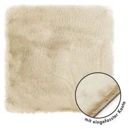 Stuhlkissen LUXOR living "Sitzauflage Novara", beige (creme, felloptik unifarben), B:40cm L:40cm, Polyester, Dekokissen_Sitzkissen_Kissenh&uuml;llen, Stuhlkissen, Kunstfell, rund & eckig, sehr weich, auch als 4er Set, waschbar