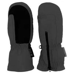 F&auml;ustlinge MaxiMo, M&auml;dchen, Gr. 3, grau (anthrazit), Stoff, Kunstfaser, unifarben, Handschuhe F&auml;ustlinge, mit Rei&szlig;verschlu&szlig;, atmungsaktiv, beschichtet, langer Schaft