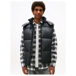 Tommy Hilfiger Steppweste TOMMY JEANS "ALASKA DOWN VEST", Herren, Gr. XL, schwarz, Web, Obermaterial: 100% Polyester, unifarben, regular fit normal, Rundhals, Westen Steppweste, Regular fit mit abnehmbarer Kapuze