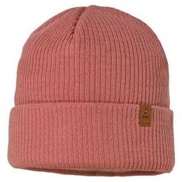 Beanie MaxiMo, Jungen, Gr. 51, rot (ash rose), Fleece, Baumwolle, unifarben, M&uuml;tzen Beanie, aus Baumwolle, w&auml;rmend, gef&uuml;ttert, unifarben