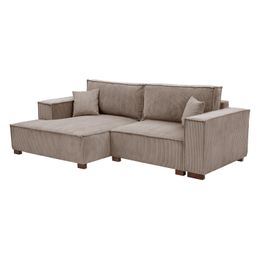 Tchibo - Sofa 2-Sitzer mit Auszugsbett rechts - 253x150x87cm - braun - Polyester / Holz / Schaumstoff