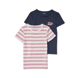 Tchibo - 2 Kinder-T-Shirts - M&auml;dchen - Gr. 158/164 - dunkelblau