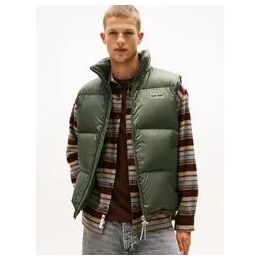 Tommy Hilfiger Steppweste TOMMY JEANS "ALASKA DOWN VEST", Herren, Gr. M, pewter gr&uuml;n, Web, Obermaterial: 100% Polyester, unifarben, regular fit normal, Rundhals, Westen Steppweste, Regular fit mit abnehmbarer Kapuze