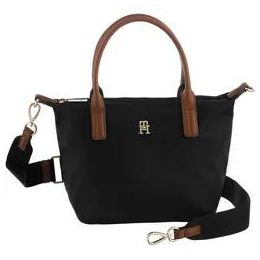 Tragetasche Tommy Hilfiger "POPETTE MINI TOTE", Damen, Gr. B/H/T: 30cm x 20cm x 14cm, schwarz, Textil, Taschen, Damen Umh&auml;ngetasche, Minibag mit abnehmbarem Umh&auml;ngeriemen