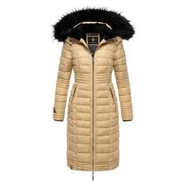 Wintermantel Navahoo "Umay", Damen, Gr. M (38), sand, Oberstoff: 100% Polyester. Futter: 100% Polyester. Wattierung: 100% Polyester. &Auml;rmelfutter: 100% Polyester. Kunstpelz: 90% Polyacryl, 10% Polyester, tailliert ca. Mitte Knie, &Auml;rmel ohne &Auml;rmelschlitz normaler Saum, M&auml;ntel Wintermantel, langer Damen Winter Steppmantel mit Kunstfellkapuze