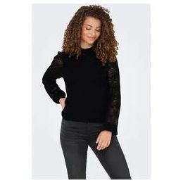 Strickpullover Only "ONLANNELINA LS HIGHNECK KNT", Damen, Gr. XS, schwarz, Strick, Obermaterial: 50% Polyester, 33% Viskose, 17% Modal, unifarben, regular fit, Pullover Strickpullover
