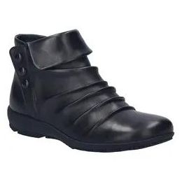 Stiefelette Josef Seibel "Charlotte 14", Damen, Gr. 39, schwarz, Leder, unifarben, Schuhe Stiefelette, Boots, Rei&szlig;verschlussstiefel mit gerafftem Schaft