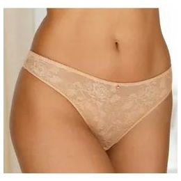 String Lascana, Damen, Gr. 32/34, braun (toffee), Spitze, Obermaterial: 85% Polyamid, 15% Elasthan, Unterhosen String, aus feiner, flacher Spitze