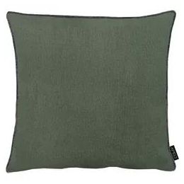 Dekokissen Apelt "Stone", gr&uuml;n (gr&uuml;n, unifarben), B:46cm L:46cm, Obermaterial: 95% Polyester, 5% Leinen, Dekokissen_Sitzkissen_Kissenh&uuml;llen, mit Kettelrand