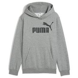 Hoodie Puma "ESS No. 1 Logo Fleece-Hoodie Jungen", Jungen, Gr. 164, grau (medium gray heather), Obermaterial: 34% Polyester, 66% Baumwolle. Kapuzenfutter: 100% Baumwolle. Rippe: 3% Elasthan, 97% Baumwolle, normal, Sweatshirts Hoodie