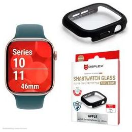 Displex Displayschutzglas "Smartwatch Glass All-In-One Protector Full Body", schwarz (transparent, schwarz), B:9cm H:1,4cm T:13,5mm, Displayfolien, Displayschutzfolie, Schutzfolie, Bildschirmschutz, kratz- & sto&szlig;fest