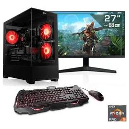CSL Gaming-PC-Komplettsystem "AeroVision V24402", Energieeffizienz: E (A-G), schwarz, Microsoft Windows 11 Home (64 Bit), 32 GB RAM 1.000 GB SSD, Computer_Komplettsysteme