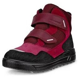 Klettstiefel Ecco "Urban Snowboarder", M&auml;dchen, Gr. 30, schwarz, rot, Leder, Textil, Schuhe Klettstiefel, Winterboots, Winterstiefel, Kinderstiefel mit waterproof-Ausstattung