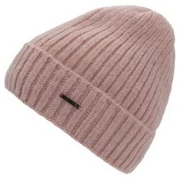 Beanie Chillouts "Tuva Hat", Damen, pink, Obermaterial: 57% Polyacryl, 34% Wolle, 5% Polyamid, 4% Polyester, unifarben, M&uuml;tzen Beanie, Rippstrick Beanie mit Merinowolle