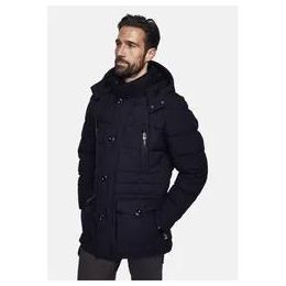 Parka NEW CANADIAN "Thinsulate-Funktionsparka", Herren, Gr. 52, blau (dunkelblau), 100% Polyester, unifarben, lang, ohne Ausschnitt, Jacken Parka, mit Fleece-Einsatz am Innenkragen