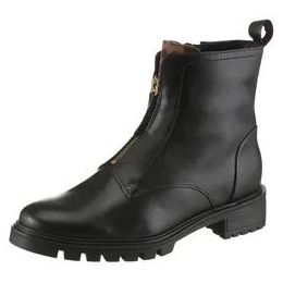 Stiefelette Ara "TULSA", Damen, Gr. 8 (42), schwarz (schwarz, leo), Glattleder, unifarben mit Farbeinsatz, Schuhe Stiefelette, Boots, Winterboots in Weite G (= weit)