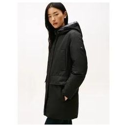 Wintermantel Tommy Hilfiger "PADDED NYLON REG PARKA", Damen, Gr. M (38), schwarz, Web, Obermaterial: 59% Baumwolle, 41% Polyester, unifarben, M&auml;ntel Wintermantel